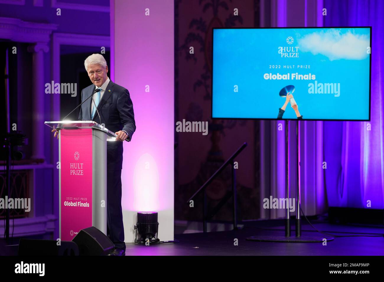 IMAGE DISTRIBUTED FOR HULT PRIZE - Former U.S. President Bill Clinton speaks onstage during the ...