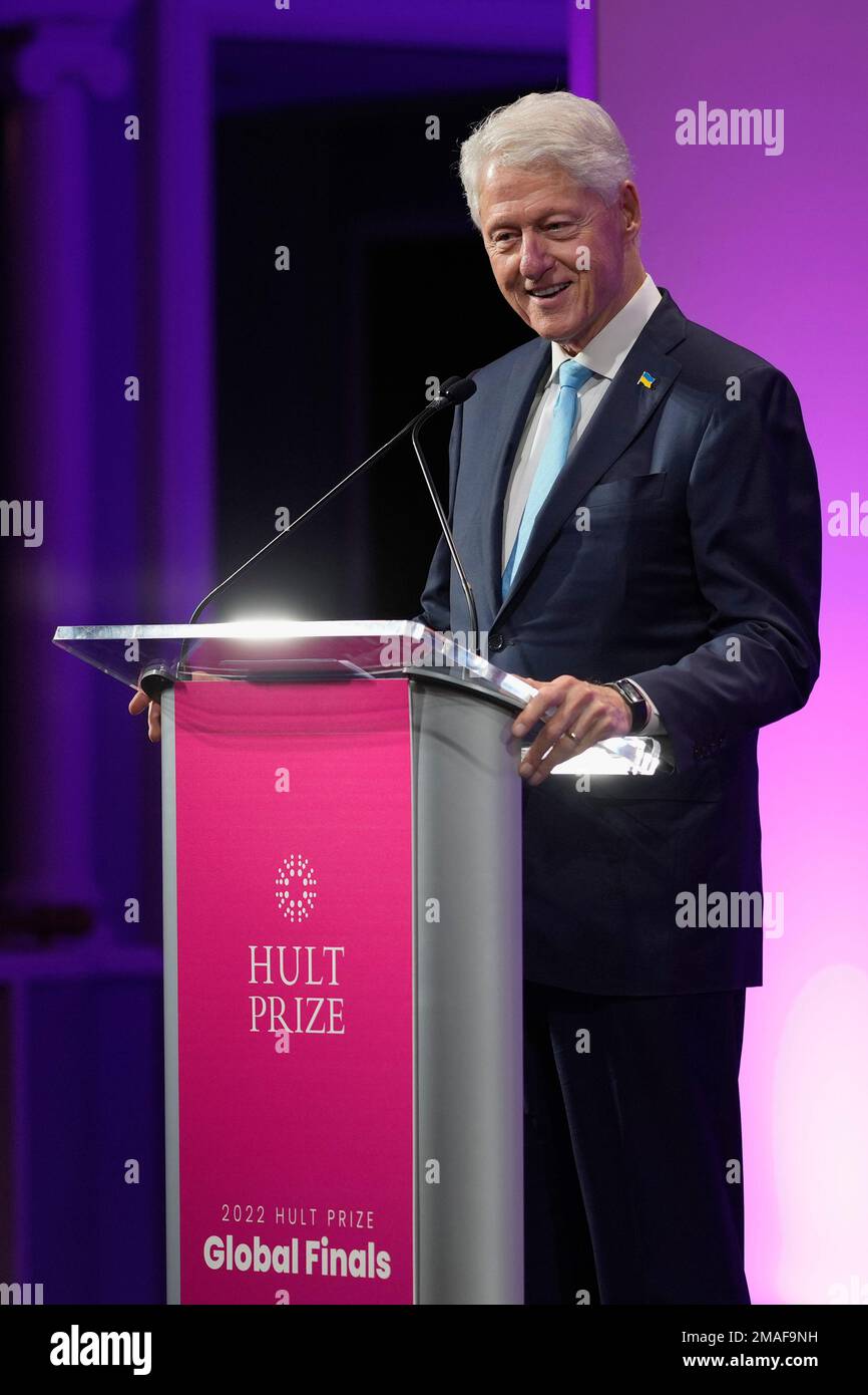 IMAGE DISTRIBUTED FOR HULT PRIZE - Former U.S. President Bill Clinton speaks onstage during the ...