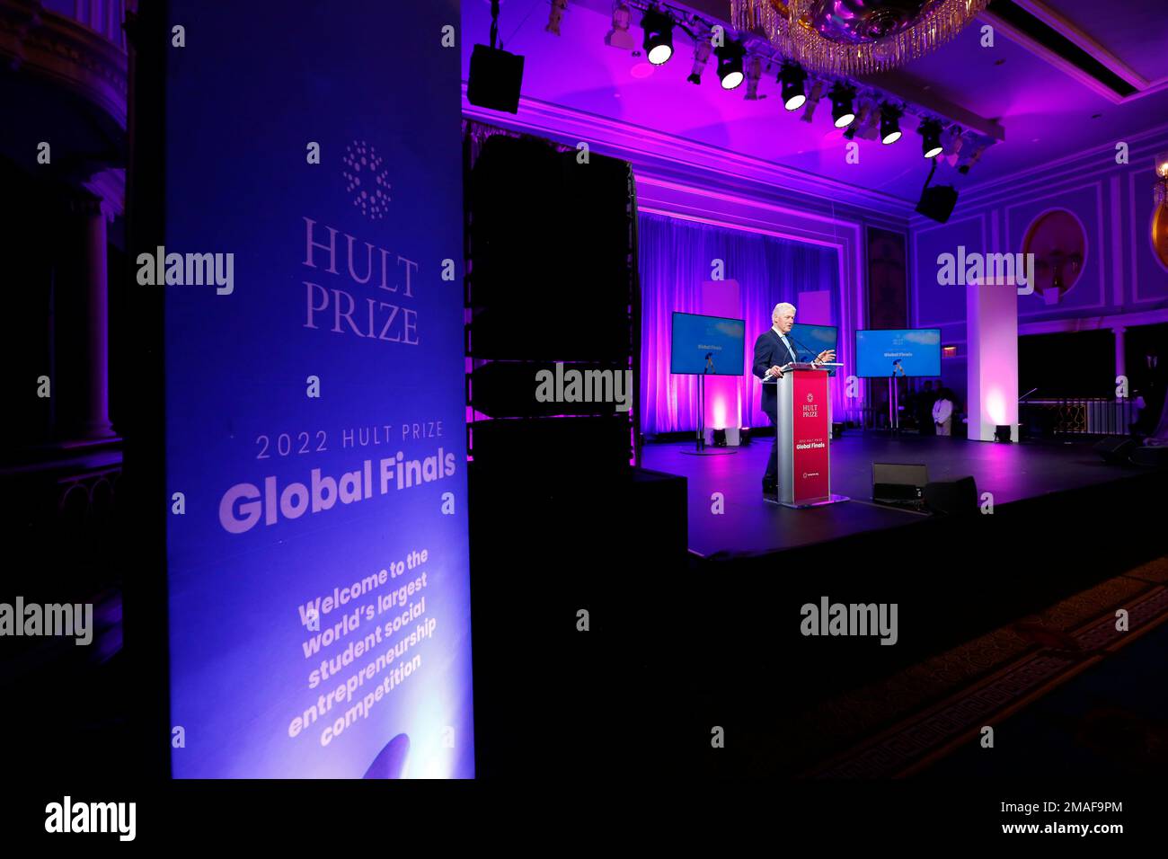 IMAGE DISTRIBUTED FOR HULT PRIZE - Former US President Bill Clinton speaks during the 2022 Hult ...