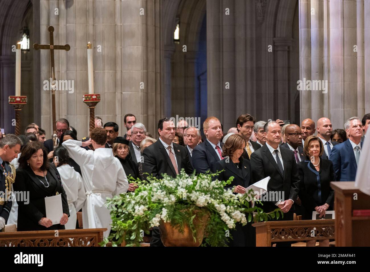 Vice President Kamala Harris, from left, her husband Doug Emhoff, House ...