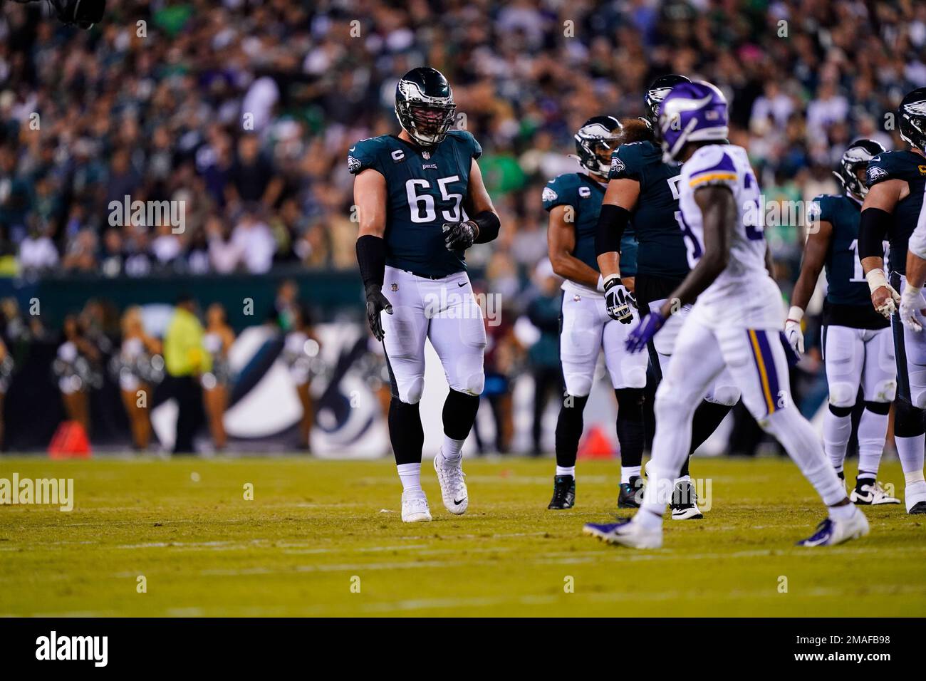 Philadelphia Eagles offensive tackle Lane Johnson in action during an ...
