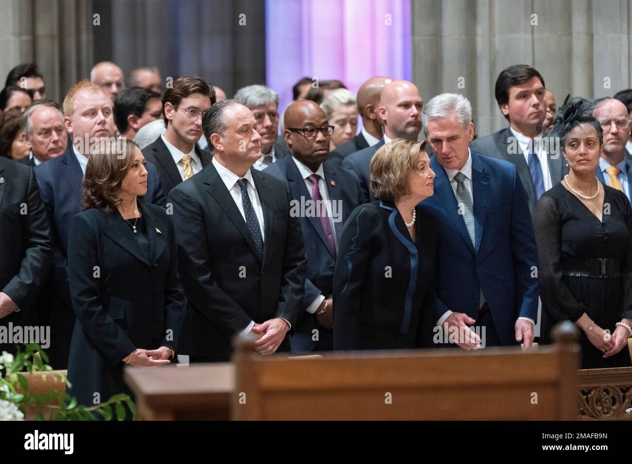Vice President Kamala Harris, from left, her husband Doug Emhoff, House ...