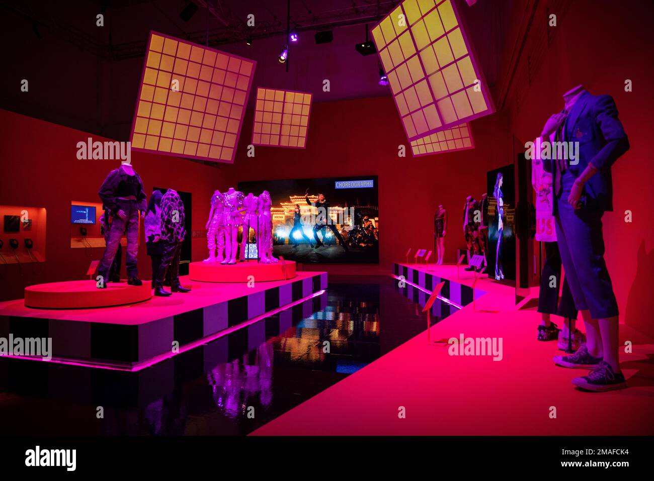 Exhibits and memorabilia are displayed at the 'Hallyu! The Korean Wave ...