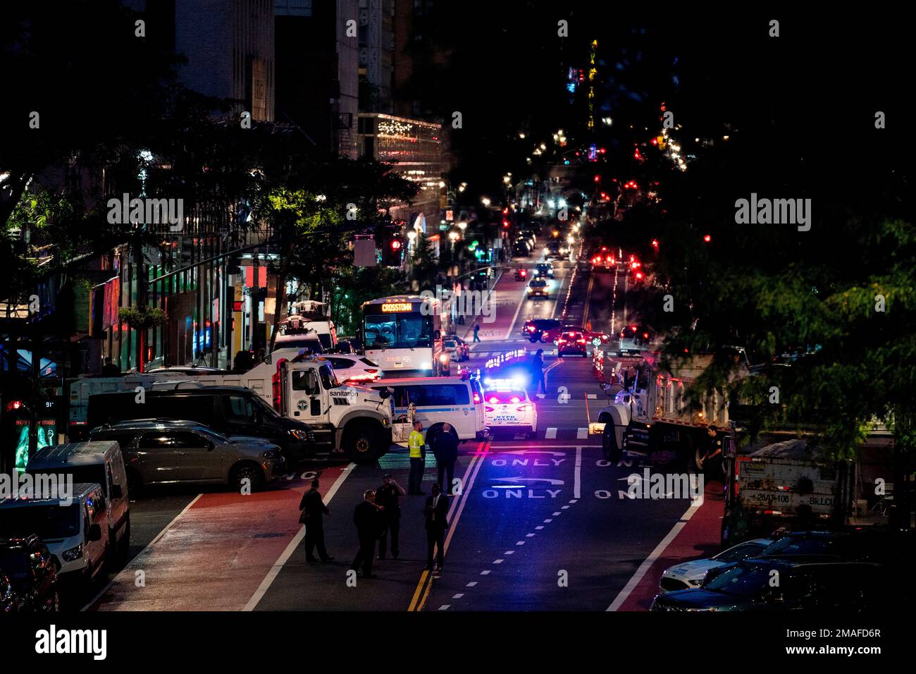 Police block off streets near the United Nations headquarters ...