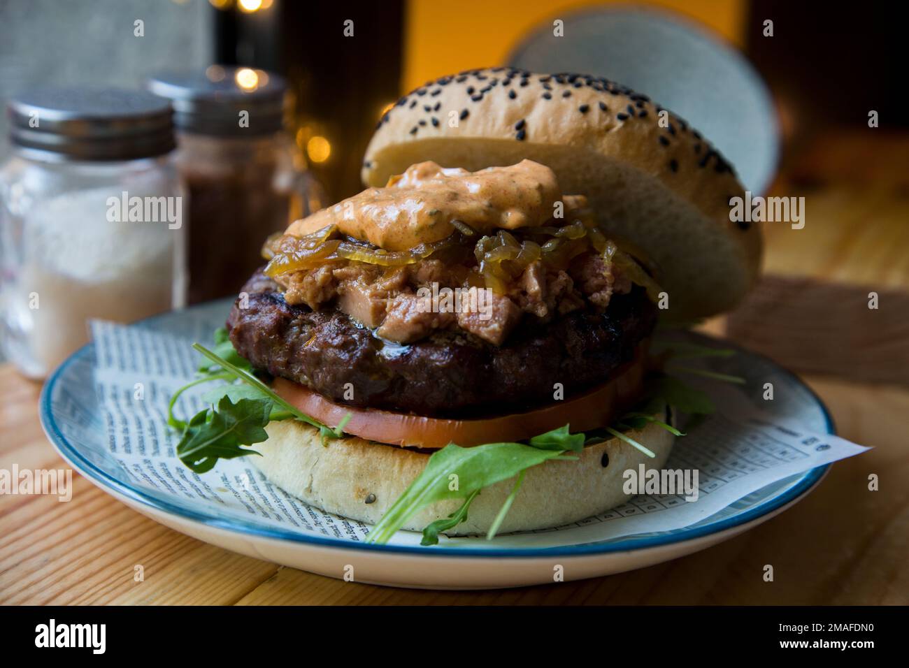 Authentic top quality American Burger Stock Photo - Alamy