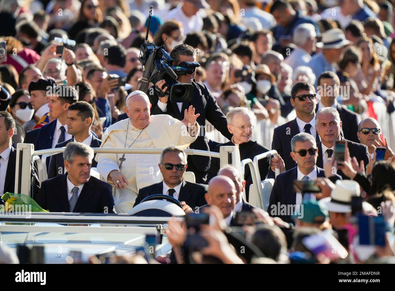 Pope Francis, arrives in St. Peter's Square at The Vatican for his ...
