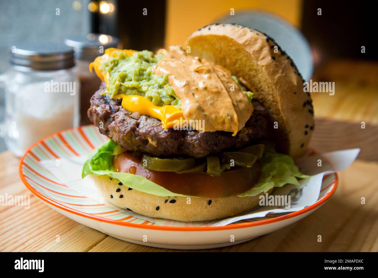 Authentic top quality American Burger Stock Photo - Alamy