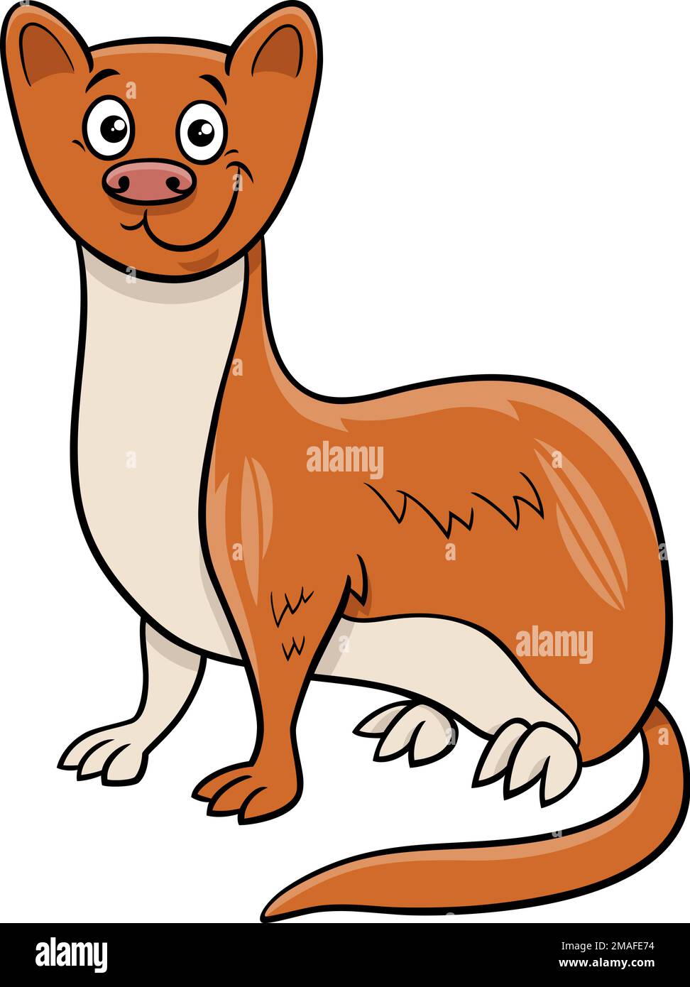 Cartoon illustration of cute weasel comic animal character Stock Vector ...