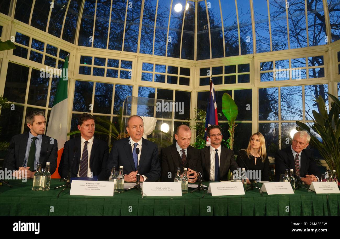 (left to right) Minister for Justice Simon Harris, Eamon Ryan, Tanaiste ...