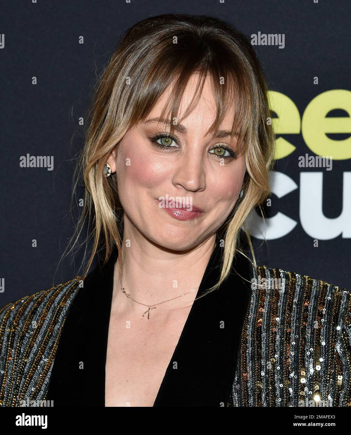 Kaley Cuoco attends the premiere of "Meet Cute" at Manhattan West Plaza ...