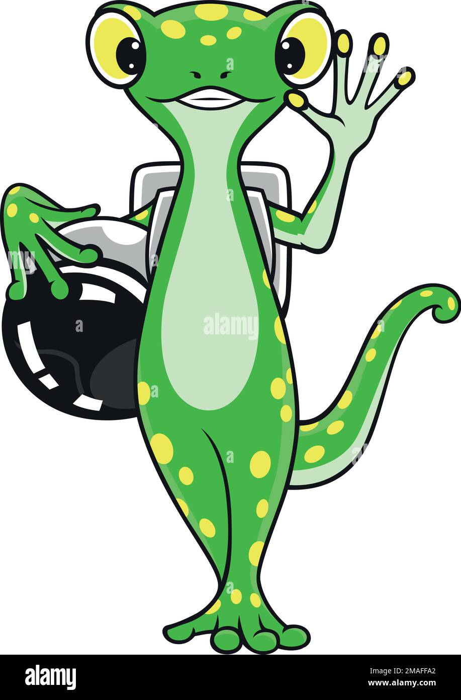 Cute Gecko Holding Astronaut Helmet Stock Vector Image & Art - Alamy