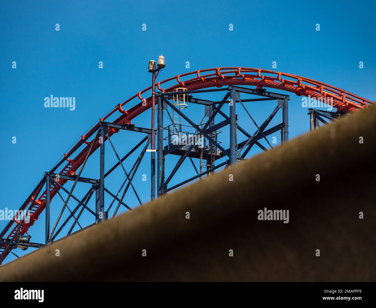 Pleasure Beach coaster ride Blackpool seaside resort Lancashire UK ...