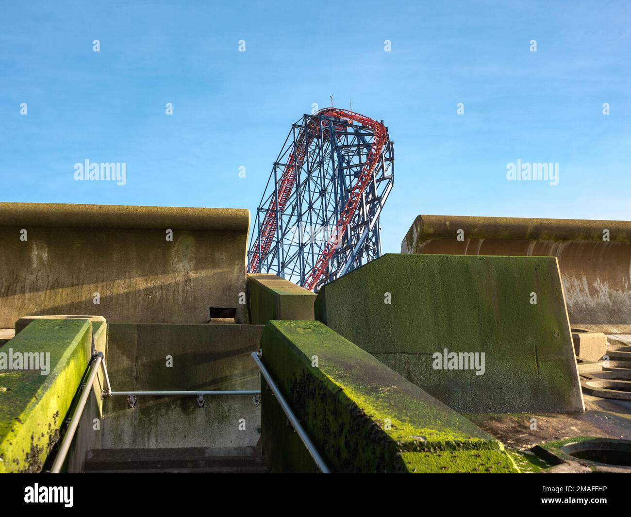 Pleasure Beach coaster ride Blackpool seaside resort Lancashire UK ...