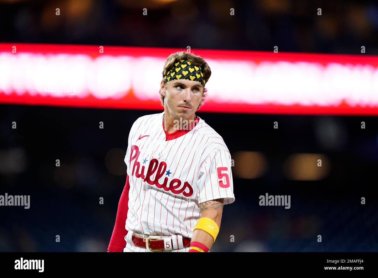 Philadelphia Phillies' Bryson Stott plays during a baseball game ...