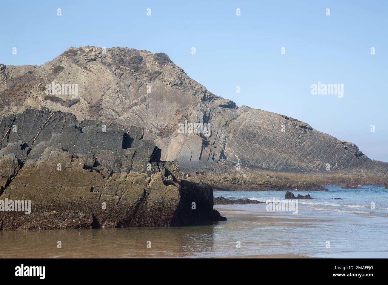 Cliff and Rocks at Odeceixe Beach; Algarve; Portugal Stock Photo - Alamy