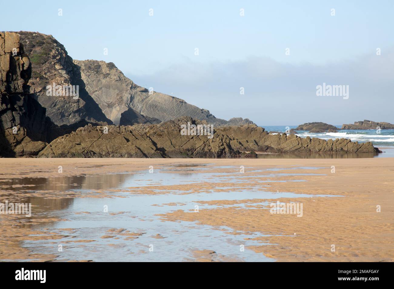 Rocks and Reflection, Odeceixe Beach; Algarve; Portugal Stock Photo - Alamy
