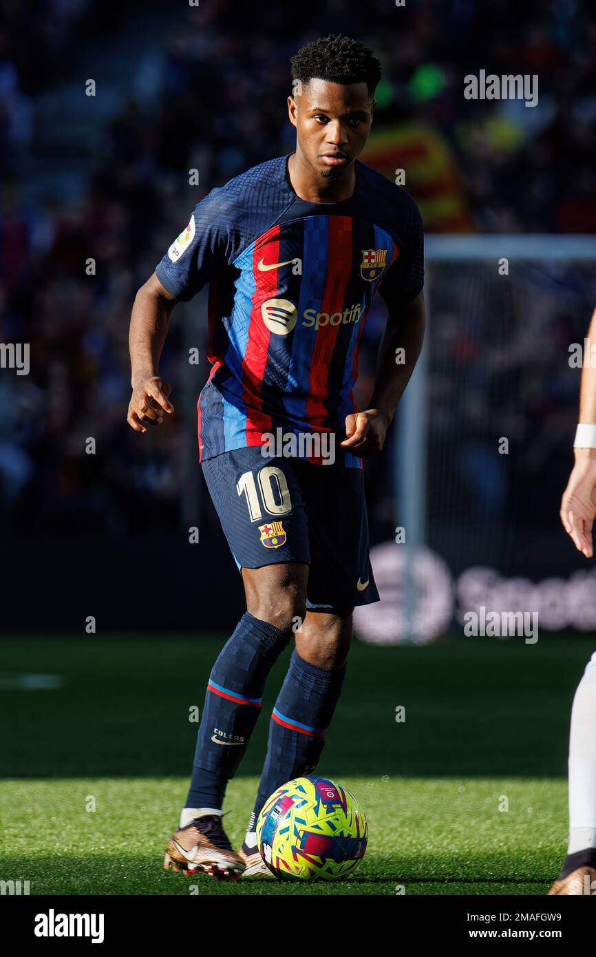 BARCELONA - DEC 31: Ansu Fati in action during the LaLiga match between ...