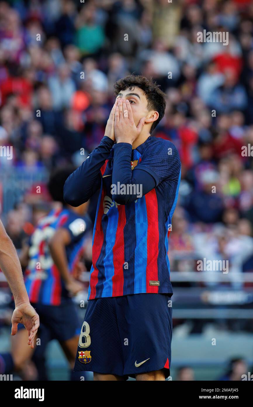 BARCELONA - DEC 31: Pedri in action during the LaLiga match between FC Barcelona and RCD ...