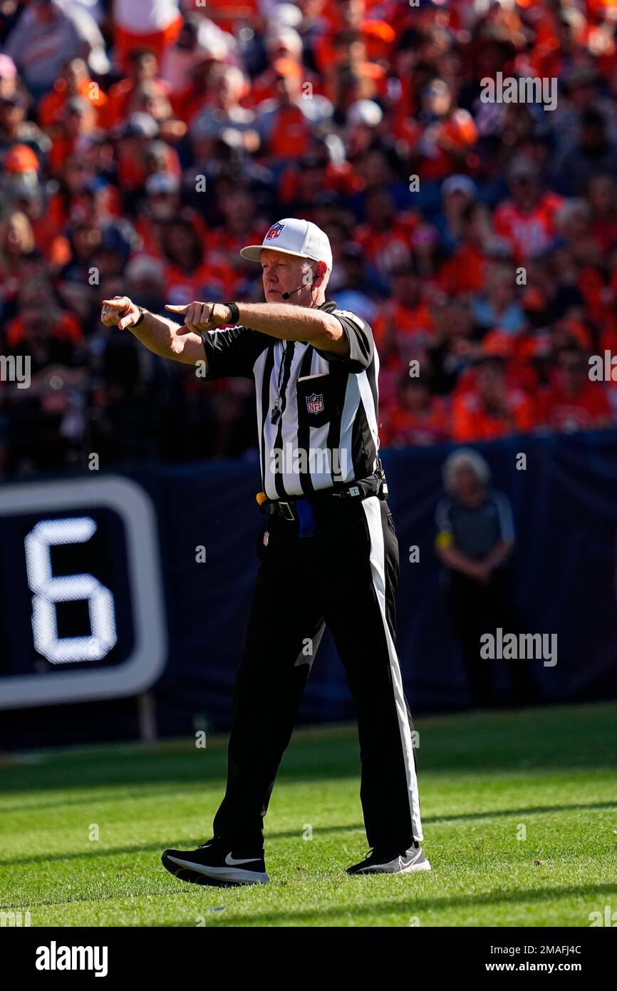 Field judge Joe Blubaugh (57) against the Denver Broncos v Houston ...