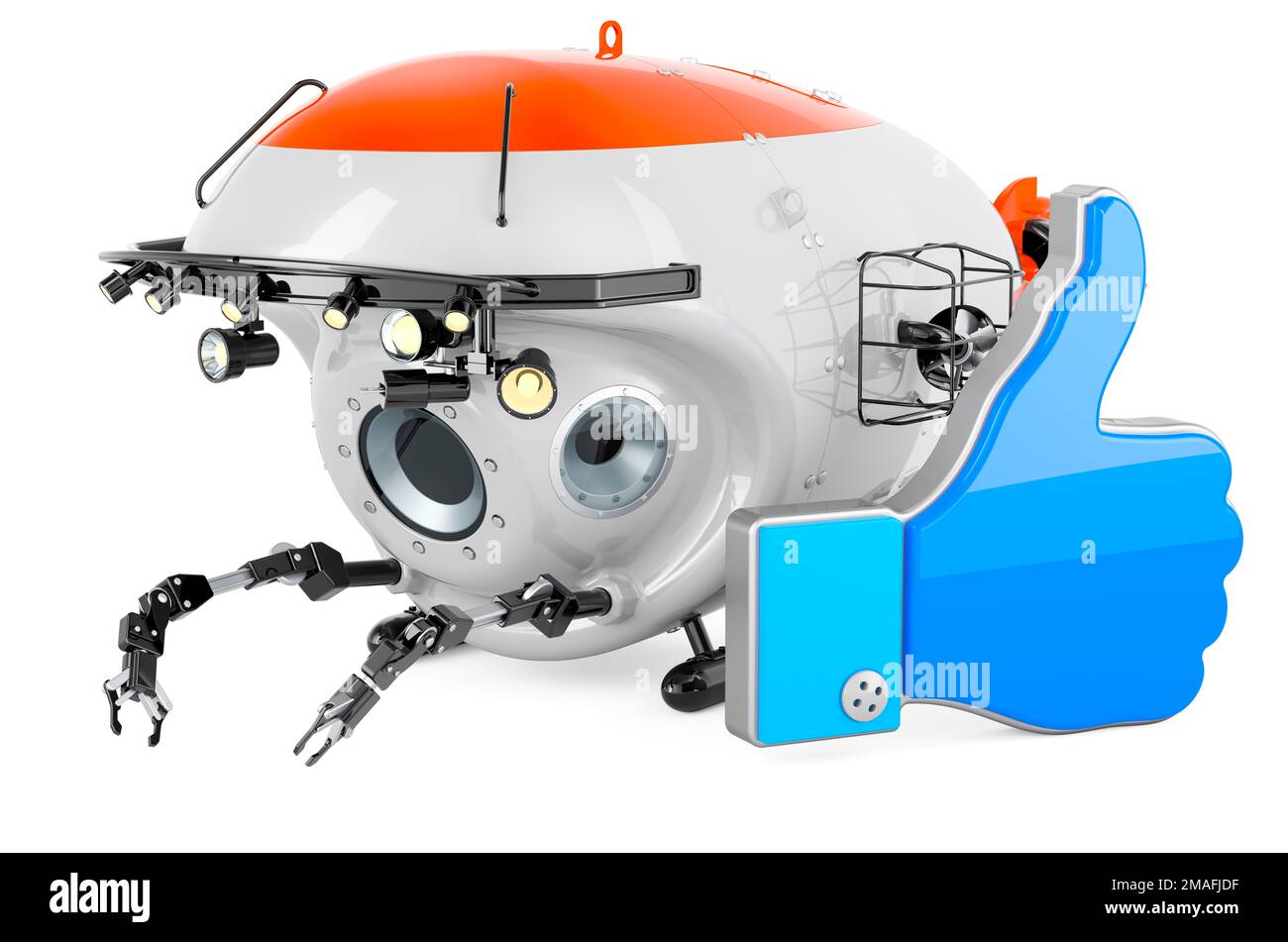 Bathyscaphe with like icon, 3D rendering isolated on white background ...