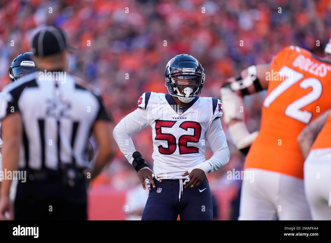 Houston Texans defensive end Jonathan Greenard (52) during an NFL ...