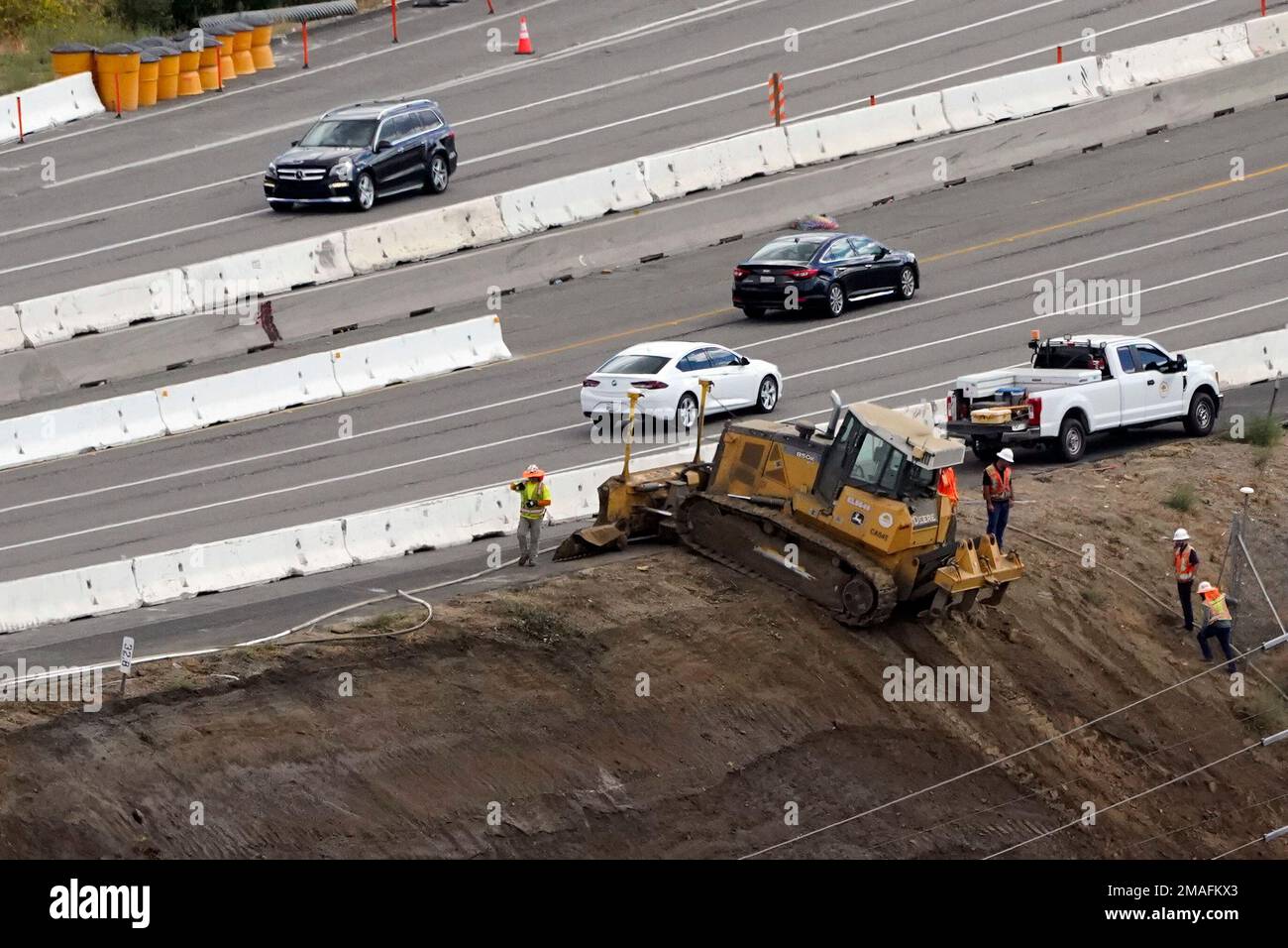 Construction of the Wallis Annenberg Wildlife Crossing is underway ...