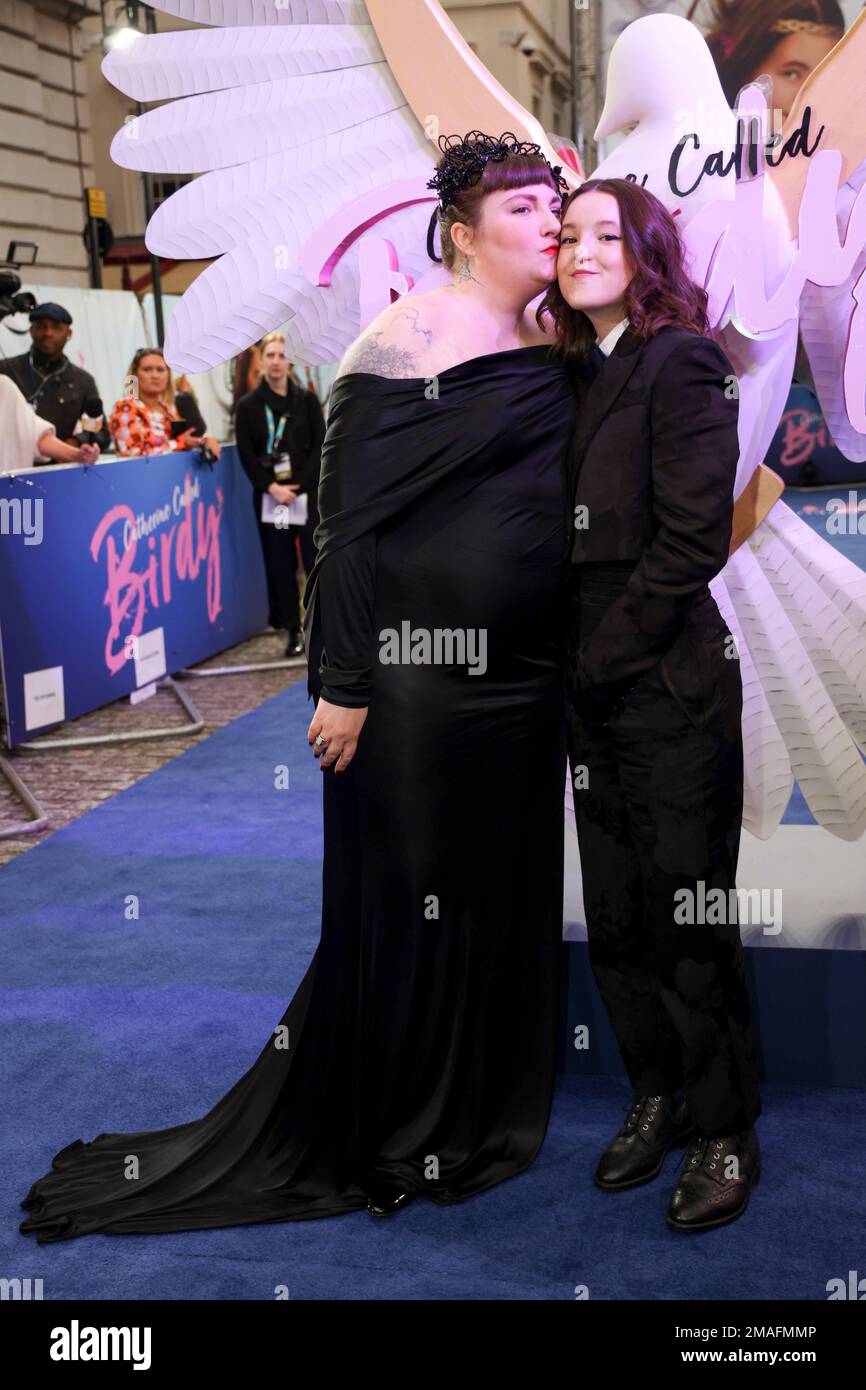 Director Lena Dunham, left, and Bella Ramsey pose for photographers ...