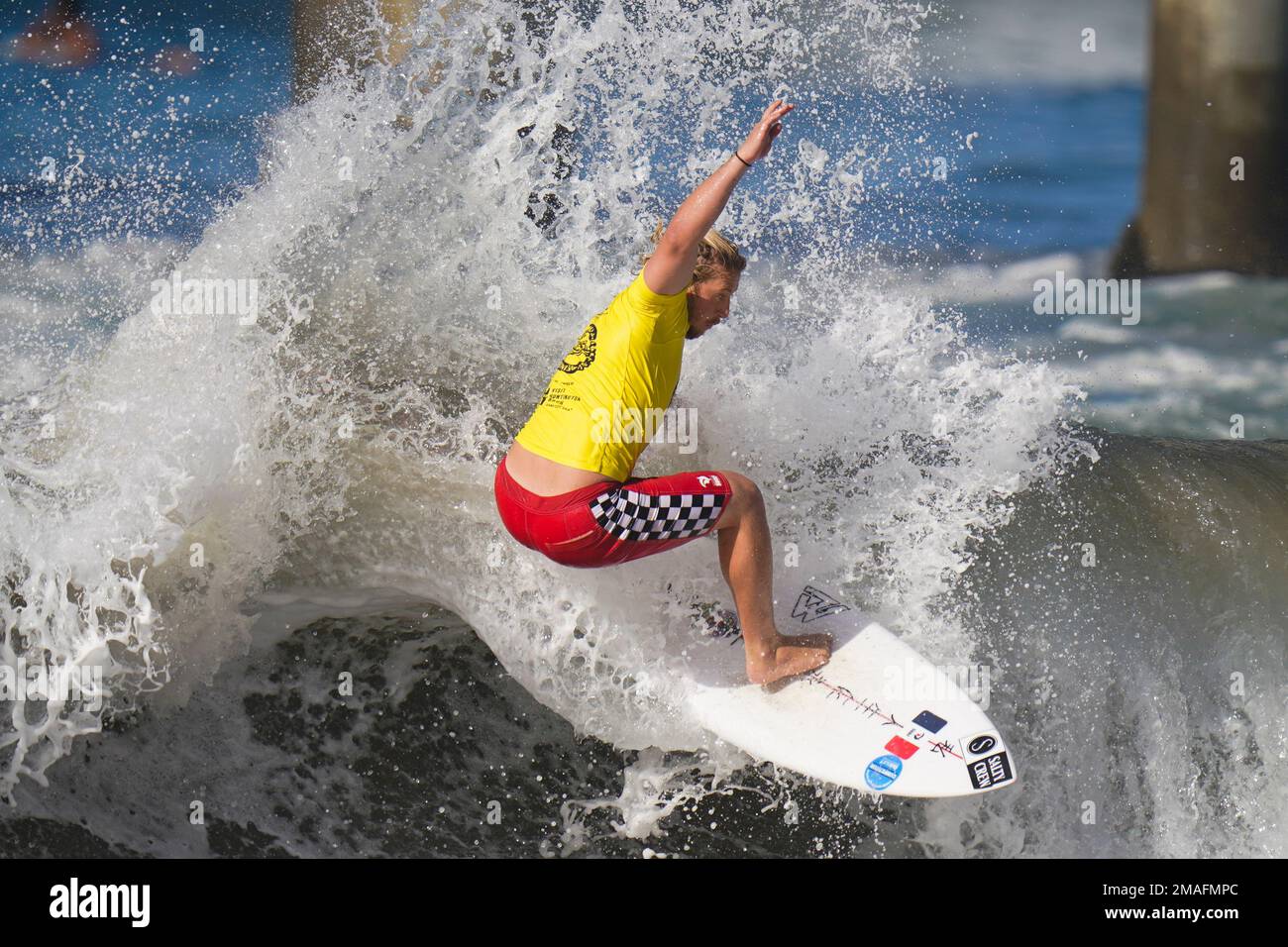Tim Bisso, of France, competes during the ISA World Surfing Games in ...