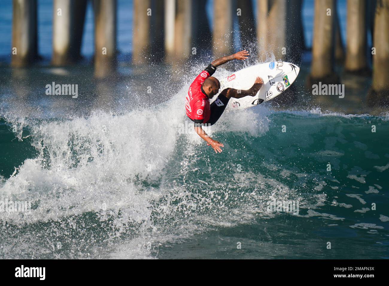 Jadson Andre, of Brazil, competes during the ISA World Surfing Games in ...