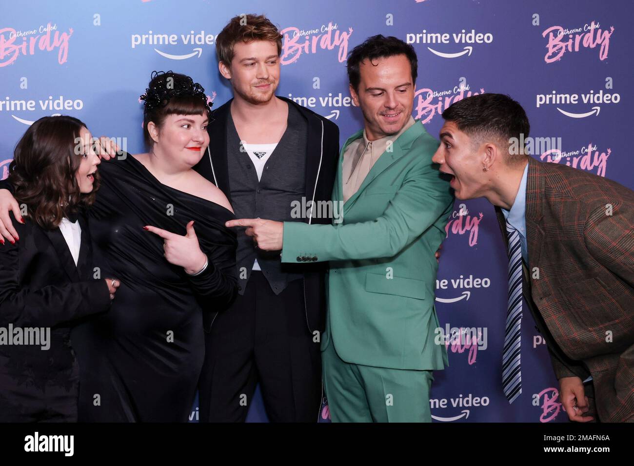 Bella Ramsey, from left, director Lena Dunham, Joe Alwyn, Andrew Scott ...