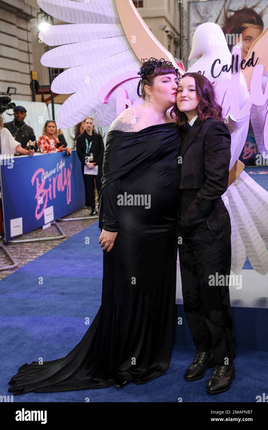 Director Lena Dunham, left, and Bella Ramsey pose for photographers ...