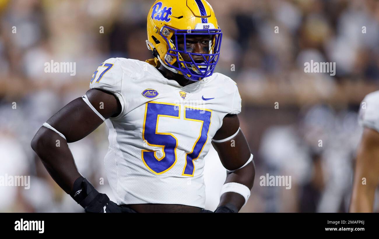 Pittsburgh's Bam Brima plays during an NCAA football game on Saturday ...