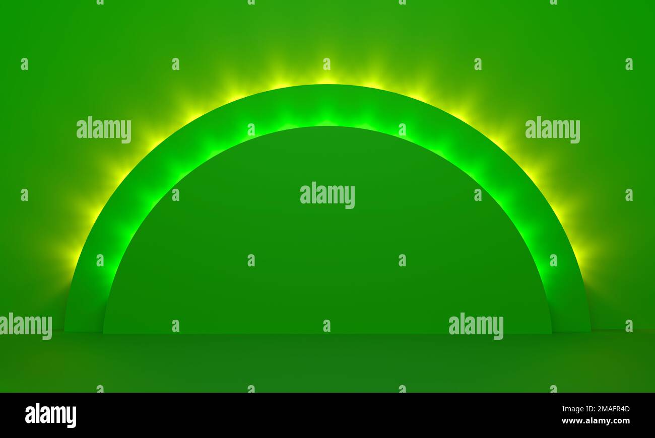 Green 3d background. Display for product presentation. Bright green ...