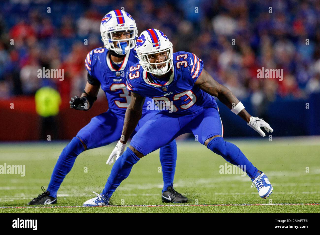 Buffalo Bills cornerback Siran Neal (33) defends during an NFL football ...