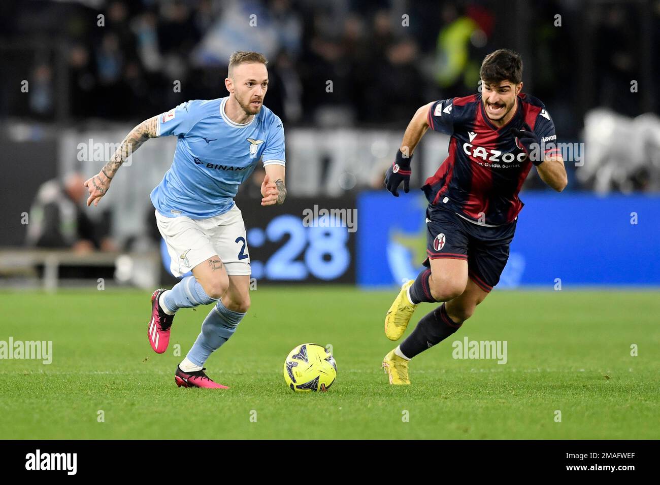 Roma, Italy. 19th Jan, 2023. Manuel Lazzari of SS Lazio and during the Italy Cup football match ...