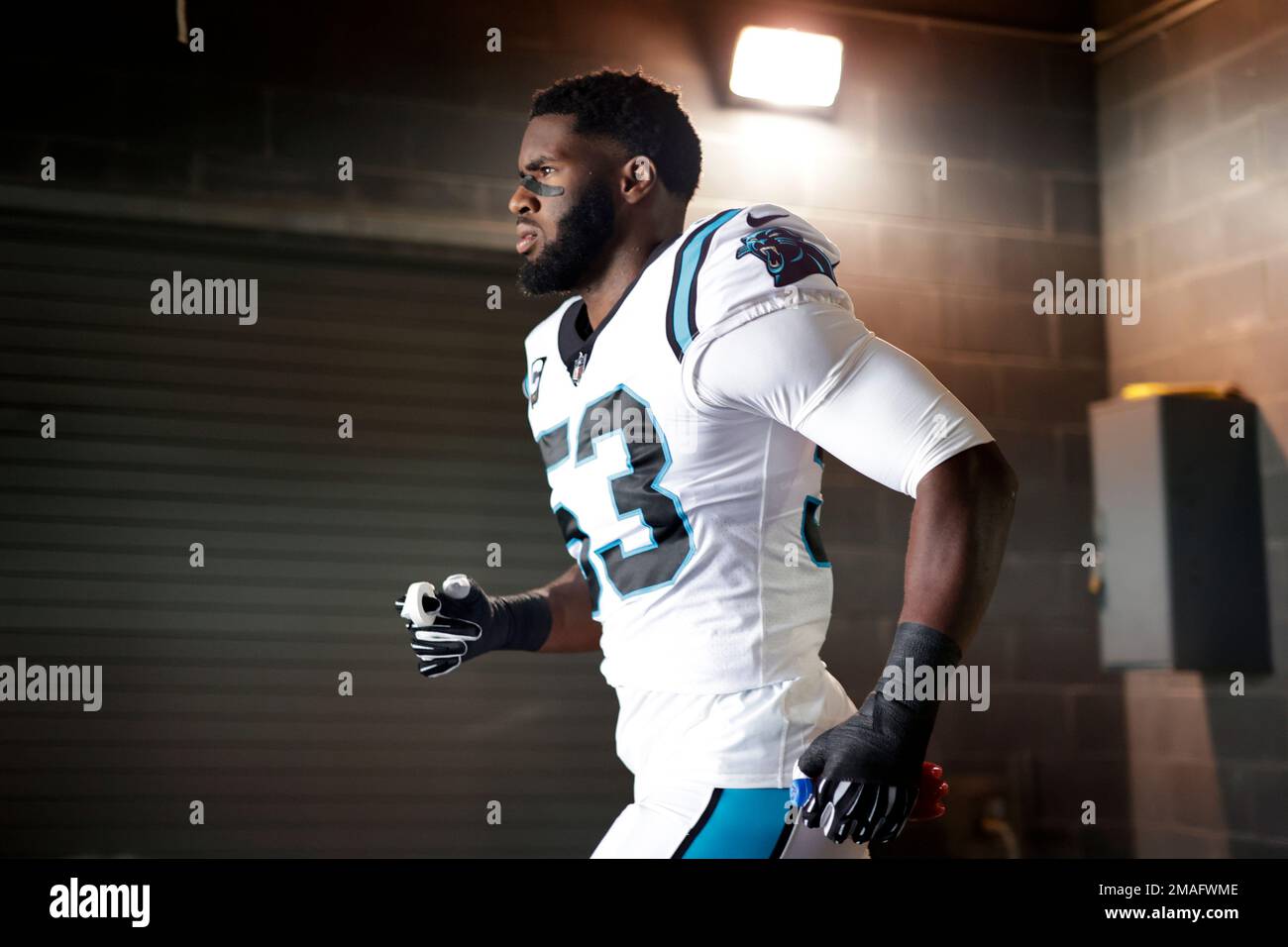 Carolina Panthers defensive end Brian Burns (53) takes the field before ...
