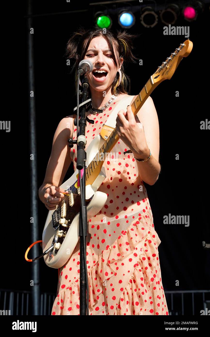 Sabel, of the band Kid Sistr, performs on day three of Riot Fest on ...