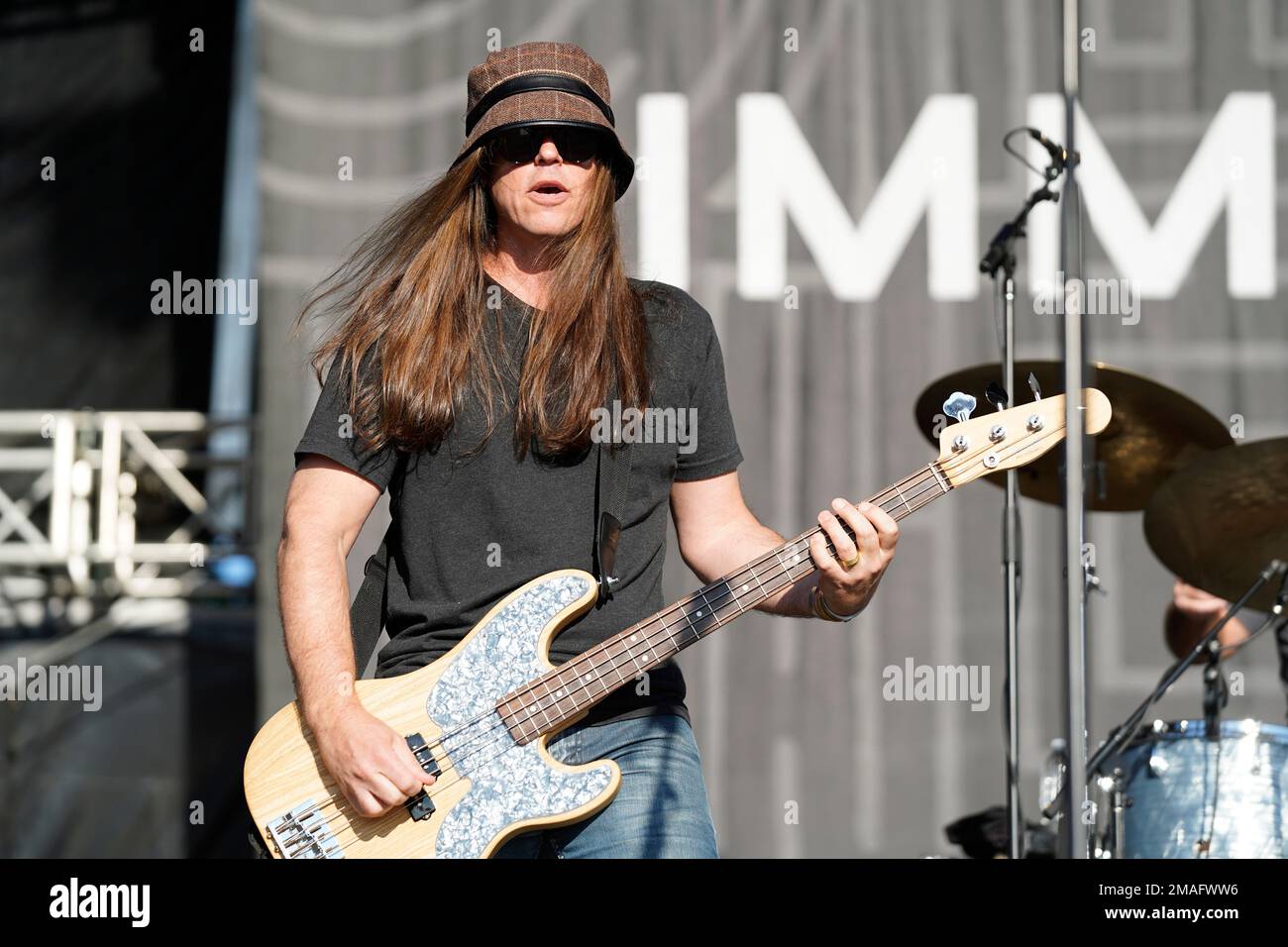 Rick Burch, of Jimmy Eat World, performs on day three of Riot Fest on ...