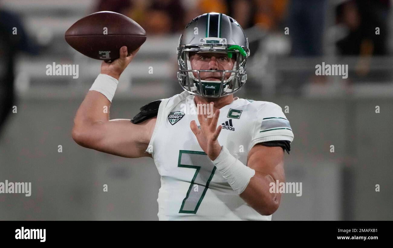 Eastern Michigan quarterback Taylor Powell (7) during an NCAA football ...