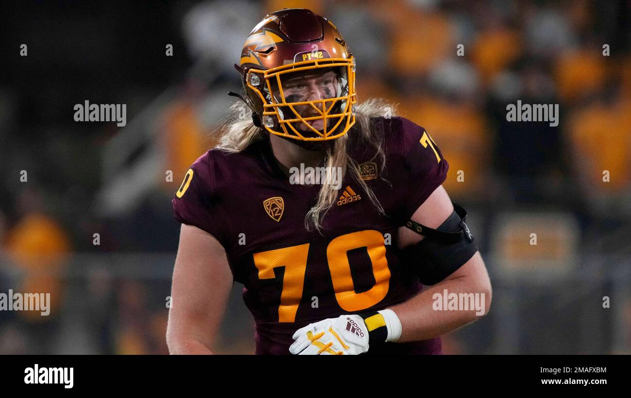 Arizona State offensive lineman Emmit Bohle (70) during an NCAA ...