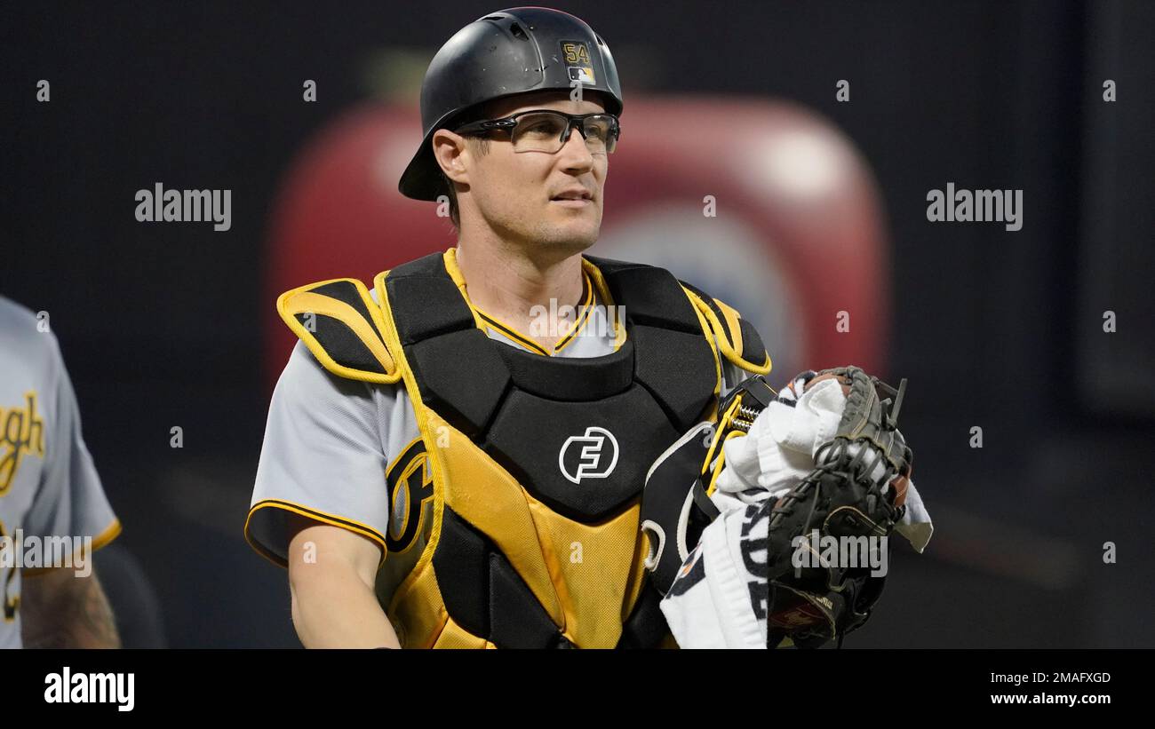 Pittsburgh Pirates catcher Tyler Heineman before the start of a ...