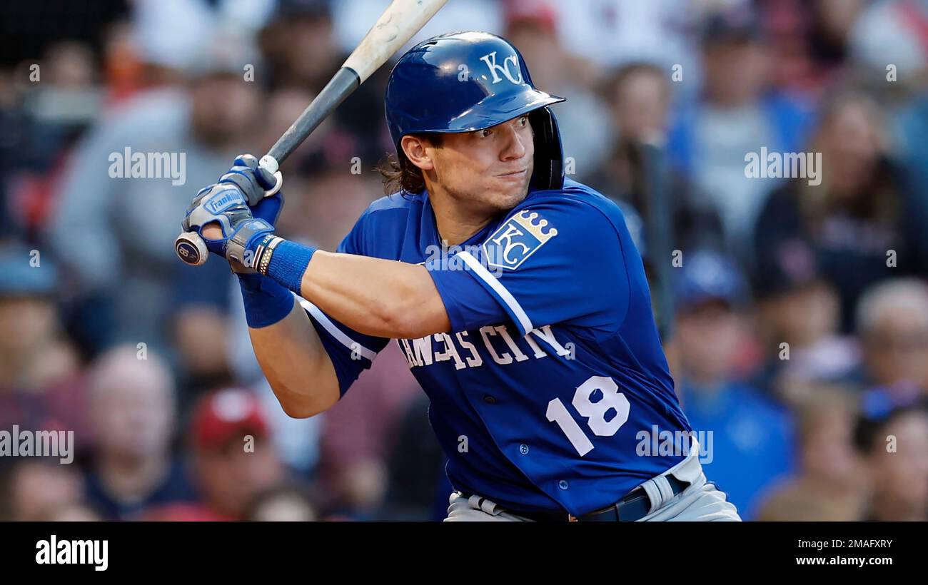 Kansas City Royals' Nate Eaton plays against the Boston Red Sox during ...