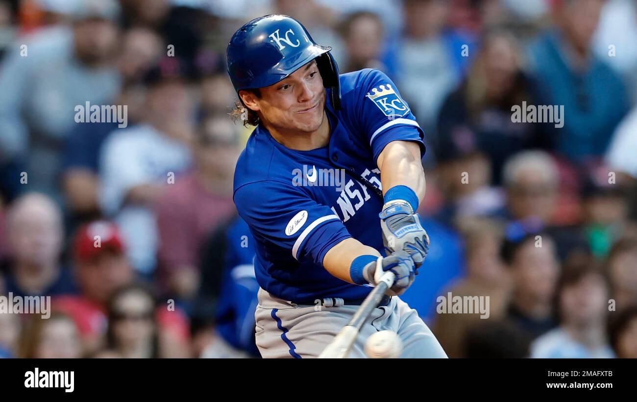 Kansas City Royals' Nate Eaton plays against the Boston Red Sox during ...