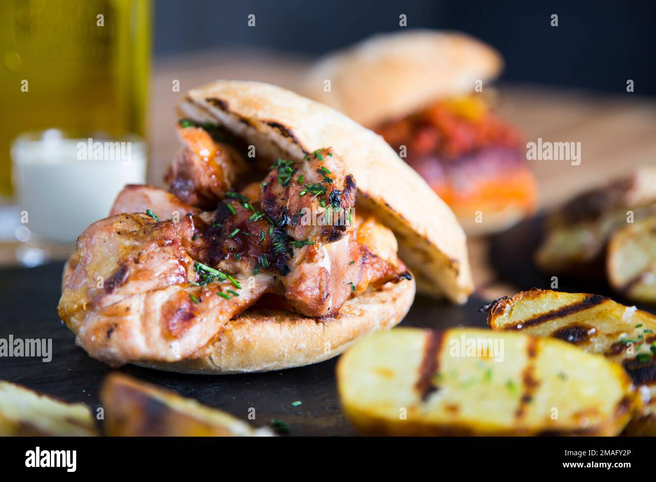 Bbq chicken cheese burger hi-res stock photography and images - Alamy