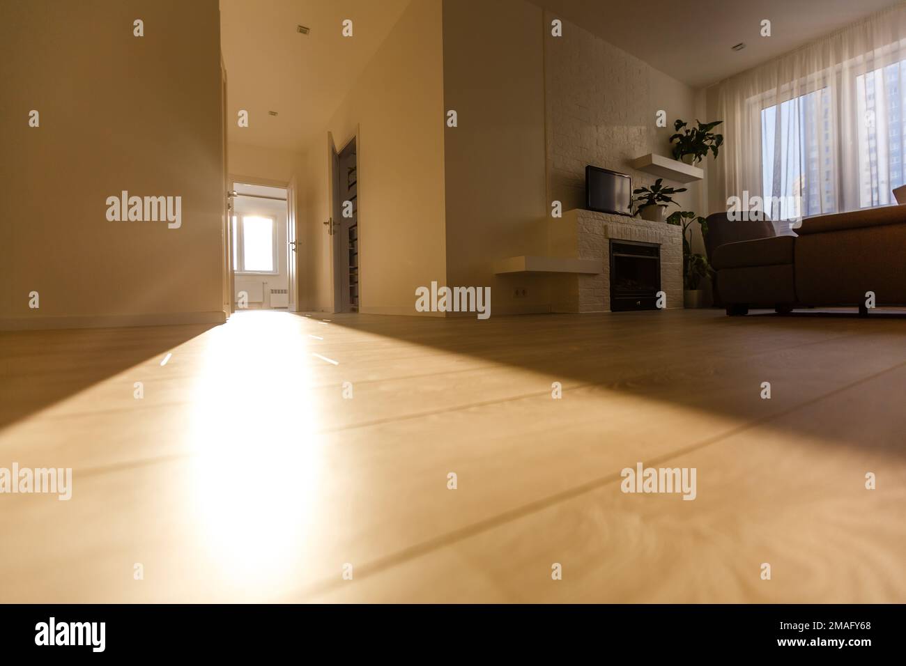 Indoor wooden floor passage hi-res stock photography and images - Alamy