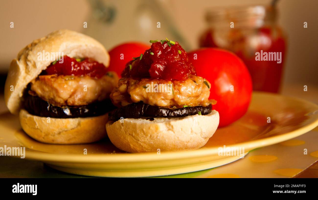 Authentic top quality American Mini Burger in small size Stock Photo ...