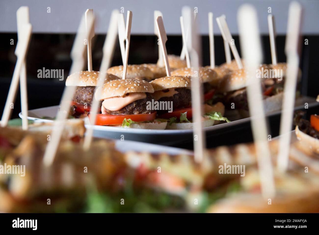 Authentic top quality American Mini Burger in small size Stock Photo ...