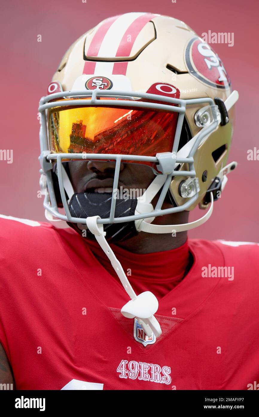 San Francisco 49ers wide receiver Deebo Samuel (19) interacts with fans ...