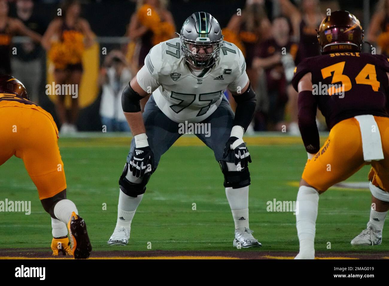 Eastern Michigan offensive lineman Brian Dooley (77) during an NCAA ...