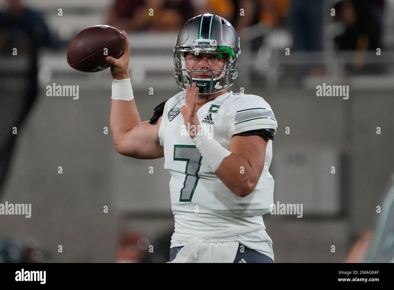 Eastern Michigan quarterback Taylor Powell (7) during an NCAA football ...